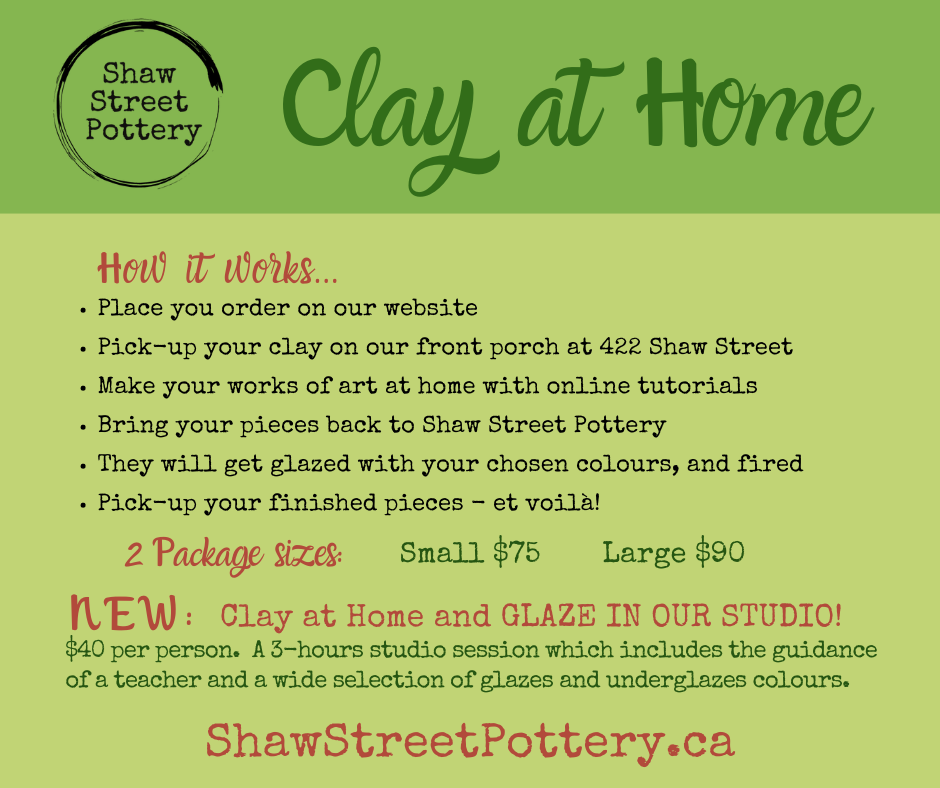 Pottery studio | Toronto | Clay at Home | Pottery activity kit | Shaw ...